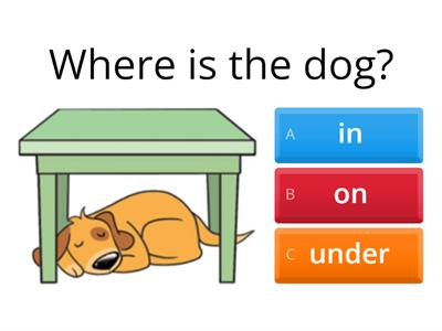 Prepositions on in under behind - Teaching resources
