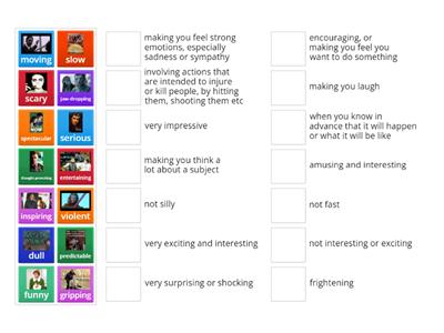 Adjectives to describe films - Teaching resources