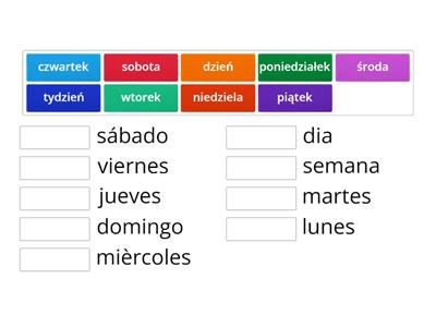 Los dias de la semana en espanol - Materiały dydaktyczne