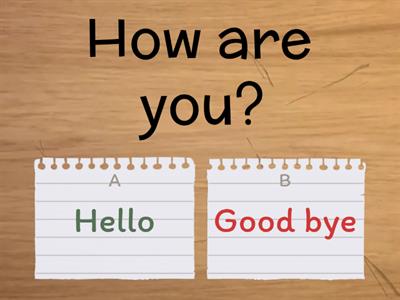 Hello goodbye - Recursos didácticos