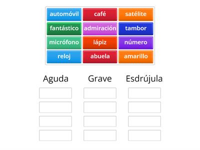 Aguda grave esdrújulas - Recursos didácticos