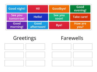 Greetings farewells - Recursos didácticos