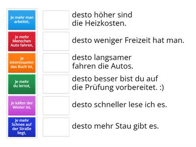 Je umso desto - Unterrichtsmaterialien