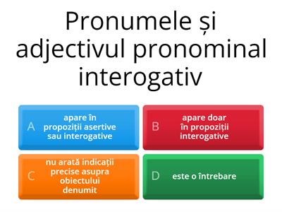 Pronumele si adjectivul pronominal interogativ - Resurse didactice