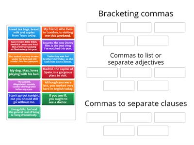 Commas - Teaching resources