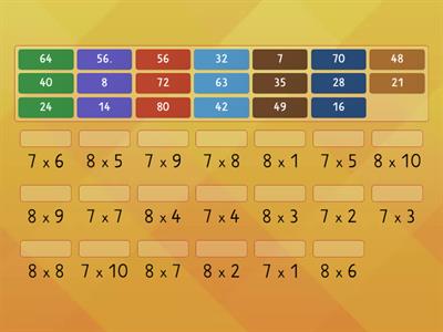 Tablas de multiplicar por 8 y 9 - Recursos didácticos