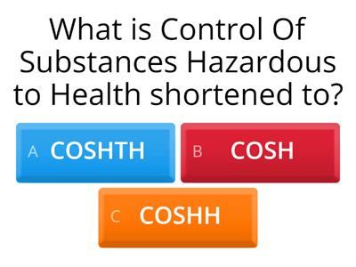 Coshh - Teaching resources