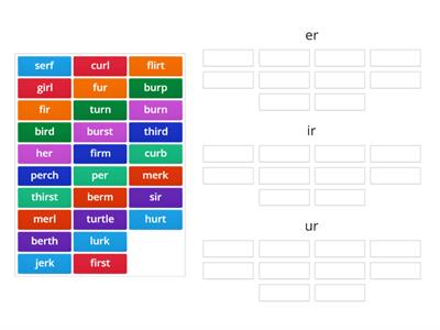 Games for er ir ur - Teaching resources