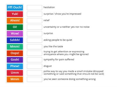 Interjections - Teaching resources