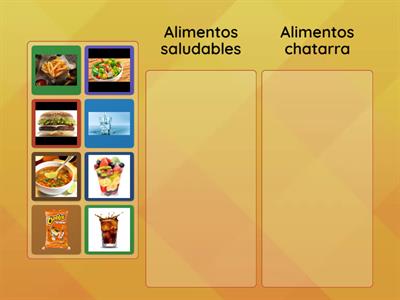 Alimentos saludables vs alimentos chatarra - Recursos didácticos
