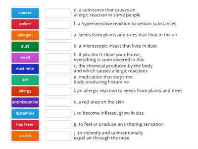 Match words with definitions - Teaching resources