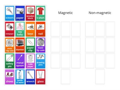 Magnetic non magnetic - Teaching resources