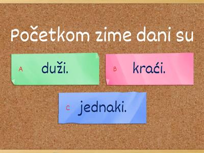 Priroda 2 razred promjene u prirodi zimi - Nastavne aktivnosti