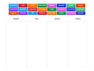 Word formation ion ance ment ition ation - Учебные ресурсы