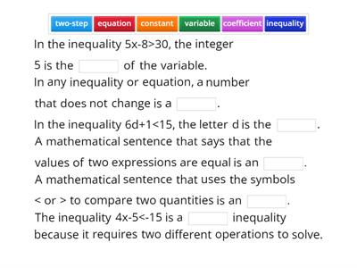 Inequalities - Teaching resources