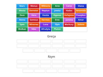 Klasa 5 Mitologia i bogowie greccy - Materiały dydaktyczne