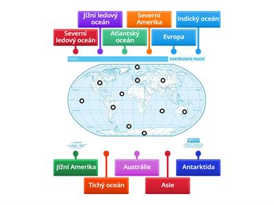 Slepá mapa kontinenty a oceány - Výukové zdroje