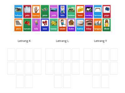 Mga salitang nagsisimula sa letrang m - Aktibidad sa pagtuturo