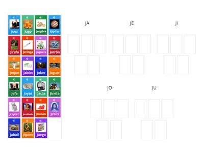 Sílabas ja je ji jo ju - Recursos didácticos