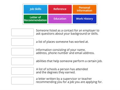Resume quiz - Teaching resources