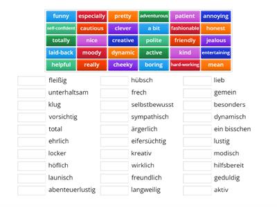 Charaktereigenschaften - Unterrichtsmaterialien