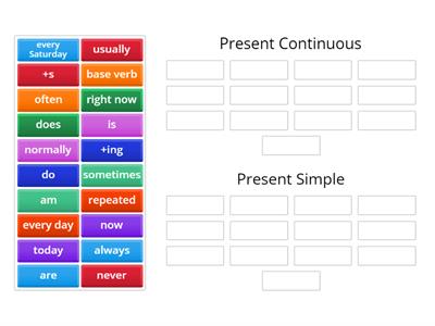 Present simple Present continuous - Teaching resources