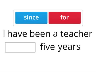 Present perfect tense since and for - Recursos de ensino
