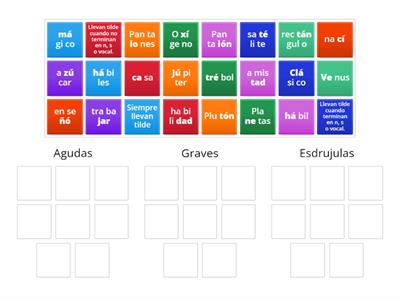 Memorama de palabras agudas graves y esdrújulas - Recursos didácticos