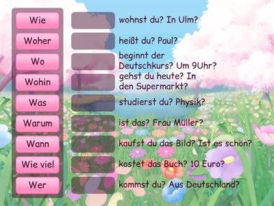 Fragewörter - Unterrichtsmaterialien