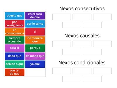 Nexos temporales y causales - Recursos didácticos