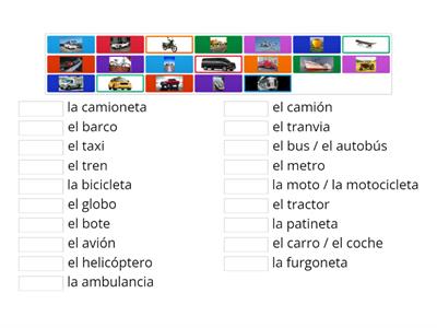 Medios de transporte - Teaching resources