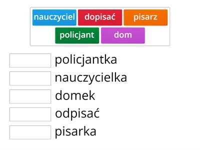 Rodzina wyrazïw wyrazy pokrewne - Materiały dydaktyczne