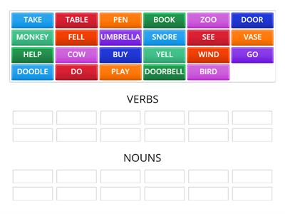 Nouns and verbs game - Teaching resources