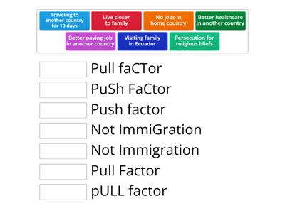 Immigration push pull factors - Teaching resources
