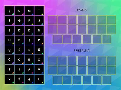 Priebalsiai ir balsiai - Mokymo ištekliai