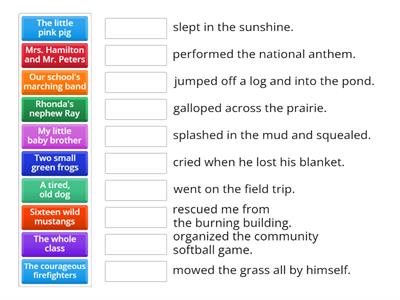 Subject predicate game - Teaching resources