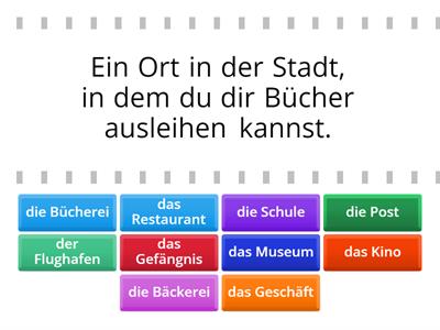 Orte in der stadt - Unterrichtsmaterialien