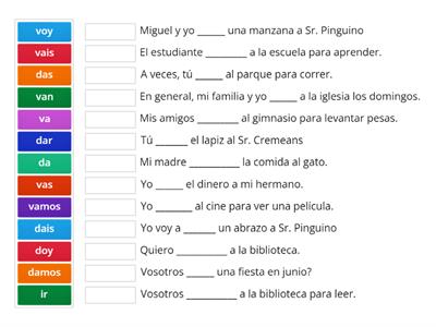 Spanish Ir dar and estar - Teaching resources