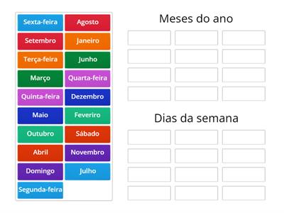 Dias da semana e meses do ano - Teaching resources