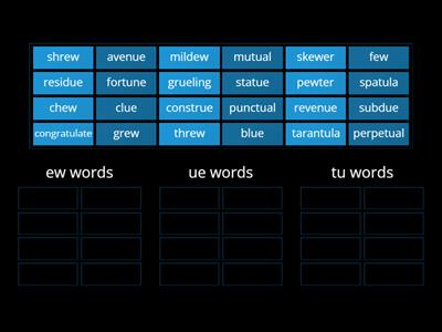 Ew and ue word search - Teaching resources