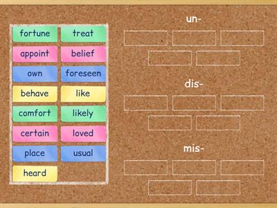 Prefixes un dis mis - Teaching resources