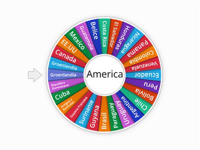 Ruleta de paises de america - Recursos didácticos
