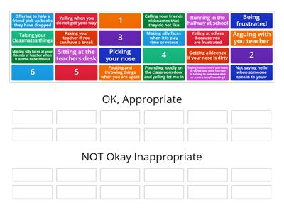 Inappropriate behaviors - Teaching resources