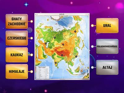 Mapa Azja Ogólnogeograficzna - Materiały dydaktyczne