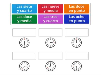 Las horas en punto y media cuarto - Recursos didácticos