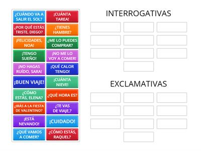 Exclamativas interrogativas - Recursos didácticos