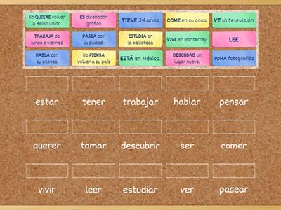 Verbos en infinitivo y presente indicativo - Recursos didácticos