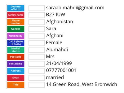 Filling forms - Teaching resources