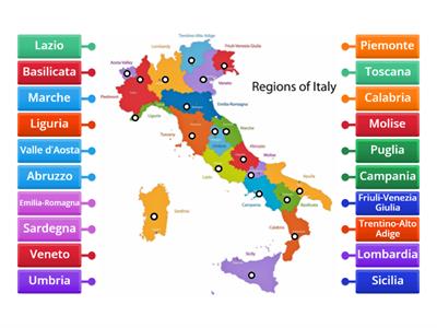 5ª classe Geografia Regioni Italiane - Õppematerjalid