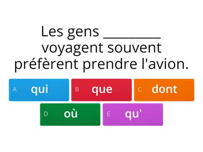 Qui que ou dont - Teaching resources